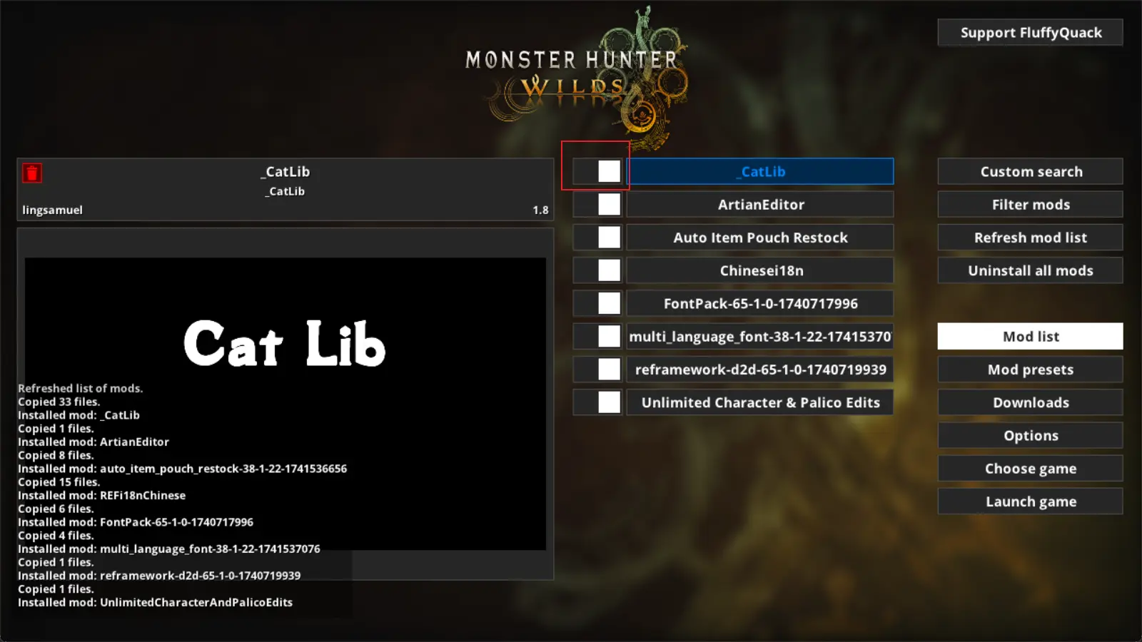 怪物猎人荒野 PCMod 安装教程 - 星の住処